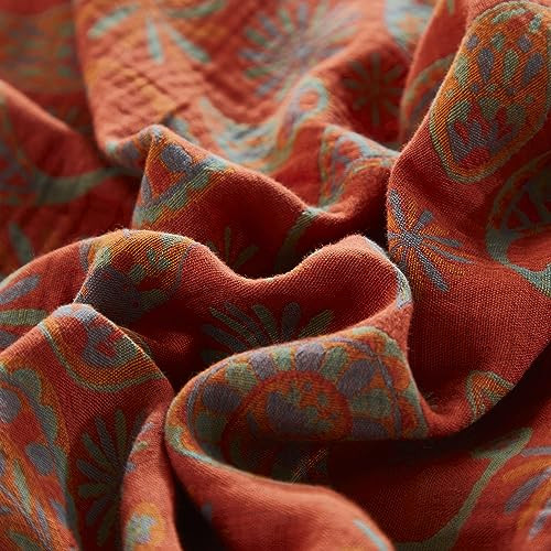 Vintage Red Paisley Flower Pattern Bedding Set Queen Colorful Paisley ...