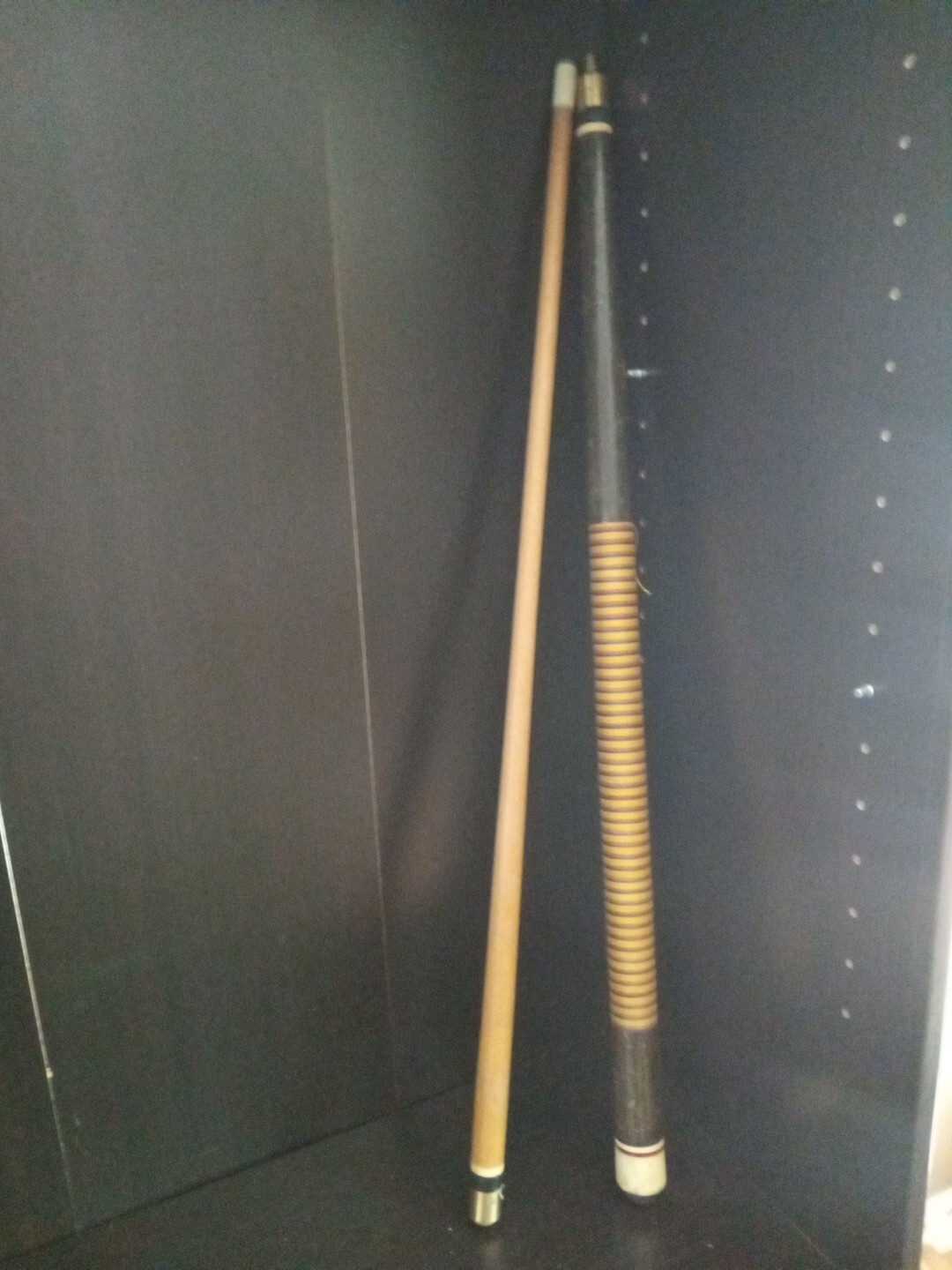 Vintage Pool Cue 57" 1/2" Total 2 Piece Pool Stick Black / Yellow | eBay