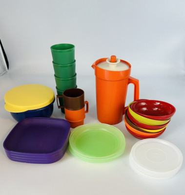 Vintage Tupperware Toys Children Play Dish Kids Set Lot Of 26 Items | eBay