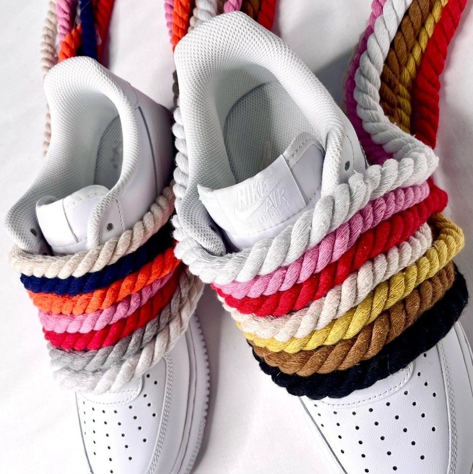 Chunky Rope Laces 8mm for Af1 | Thick Twisted Cotton Shoelaces | FAST ...