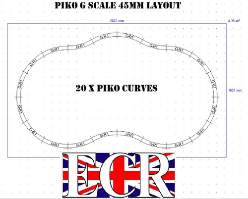 PIKO G SCALE 45mm GAUGE PIKO RAILWAY TRAIN 20 CURVES TRACK LAYOUT AS ...