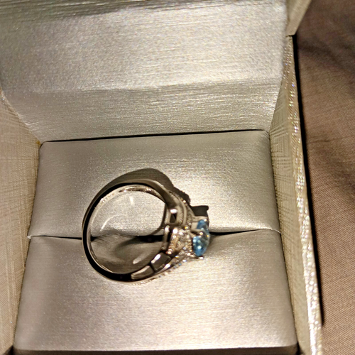 Zales Sterling Silver Blue Topaz Ring New in Box | eBay