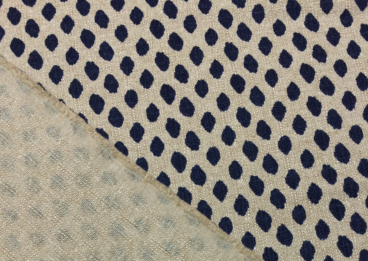 Ballard Designs Ellie Indigo Blue Animal Spots Theme Fabric by The Yard ...