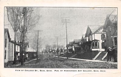 J56/ Scio Ohio Postcard c1910 College Street Homes Residences 229 | eBay