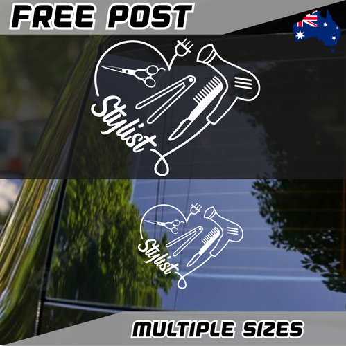 Stylist Sticker Car Decal Hair Dresser Beauty Makeup Comb Nails Hair ...