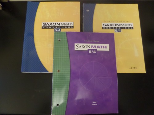 Saxon Math 5/4 Homeschool set, Textbook, Solutions Manual, Tests and ...