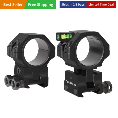 Adjustable Height Scope Rings - 34mm - 40mm Tube, with Bubble Level | eBay