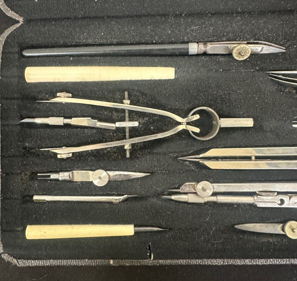 Antique Maho Draughtsman’s Instrument Set Technical Drawing Set | eBay UK