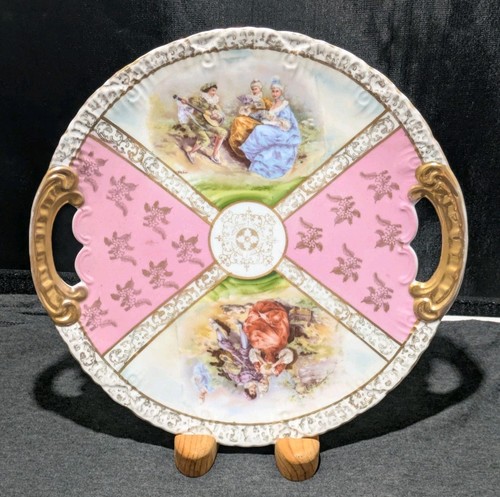 Antique Pink Quatrefoil Dish Platter 10" # Austria Logo | eBay