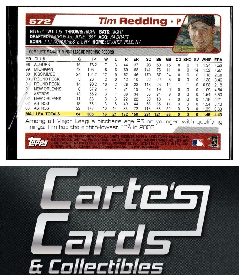 Tim Redding 2004 Topps 1st Edition #572 Houston Astros | eBay