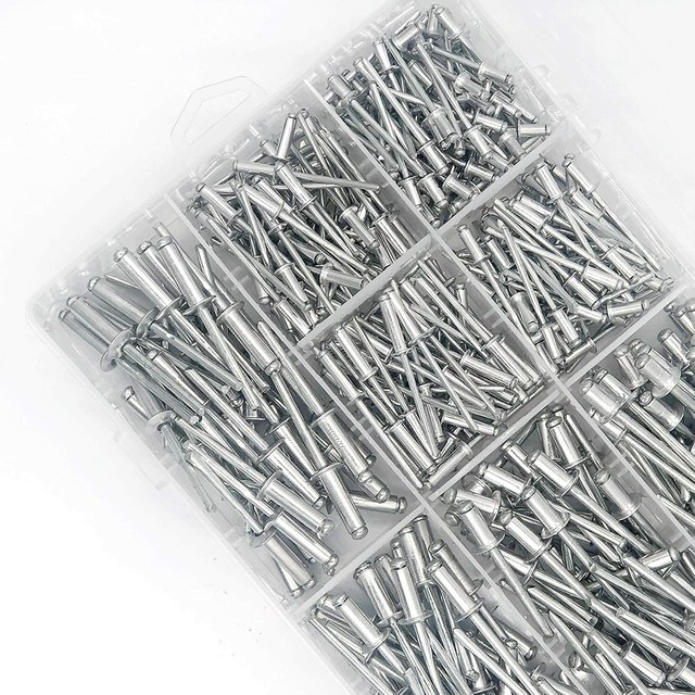 Ispinner 385pcs 8 Sizes Aluminum Blind Rivets Pop Rivets Assortment Kit ...