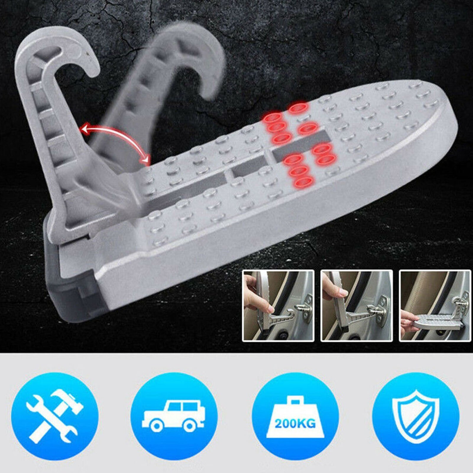 Portable Car Hook Step Ladder Latch Door SUV for Jeep Folding Foot ...