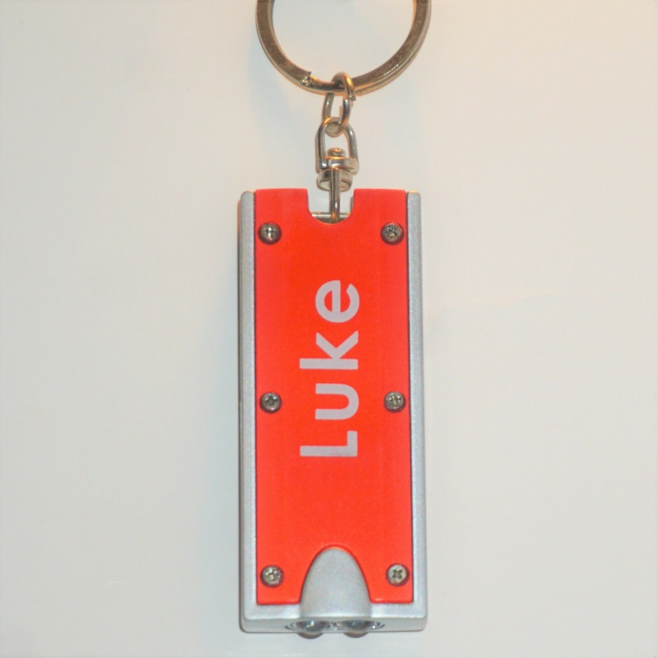 Personalized Keychain Light Up Key Ring Choose Name Colorful Mini Flash ...