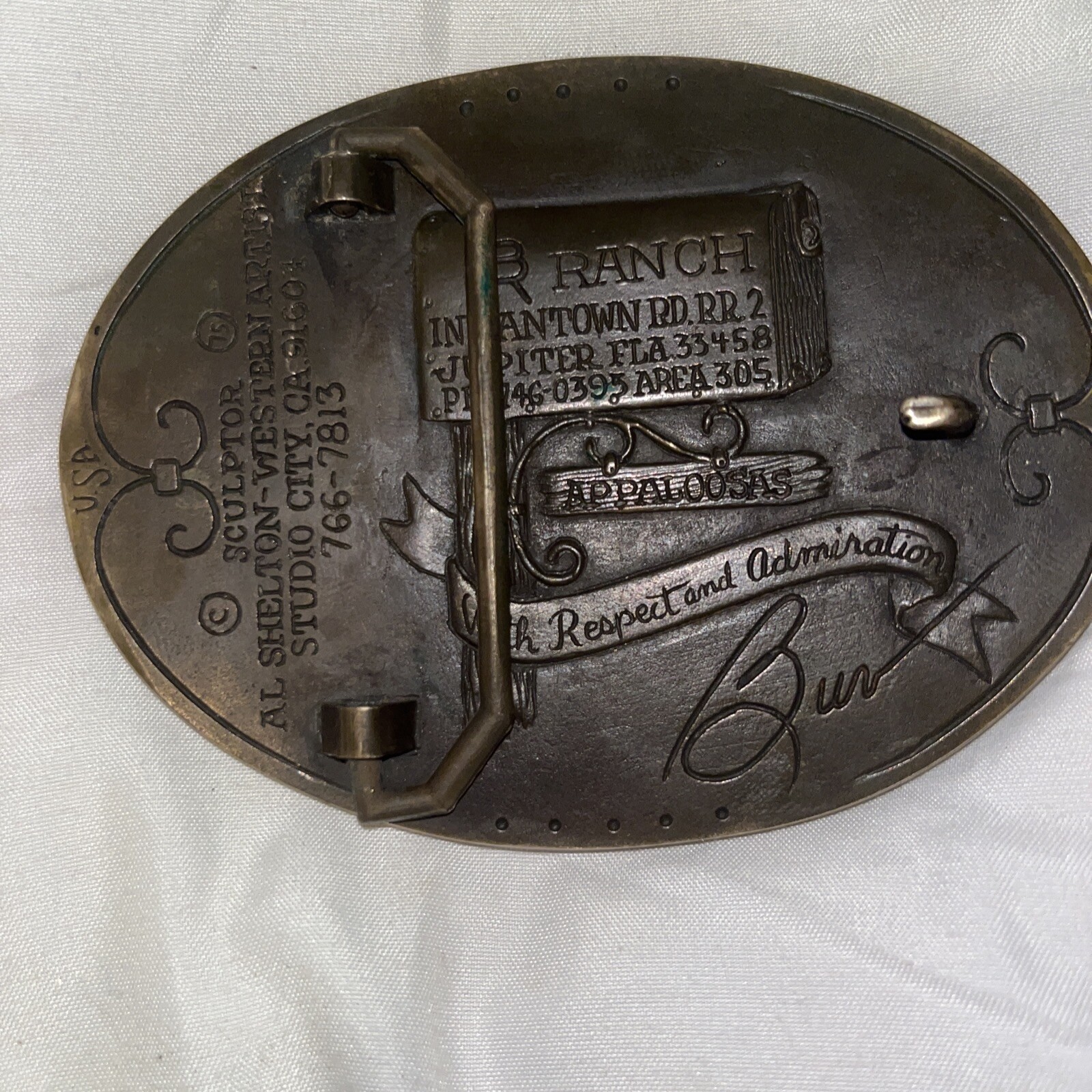 1975 VINTAGE BRASS BURT REYNOLDS RANCH BELT BUCKLE BY… - Gem