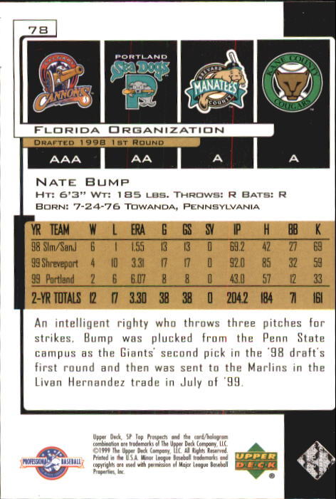 2000 SP Top Prospects #78 Nate Bump | eBay