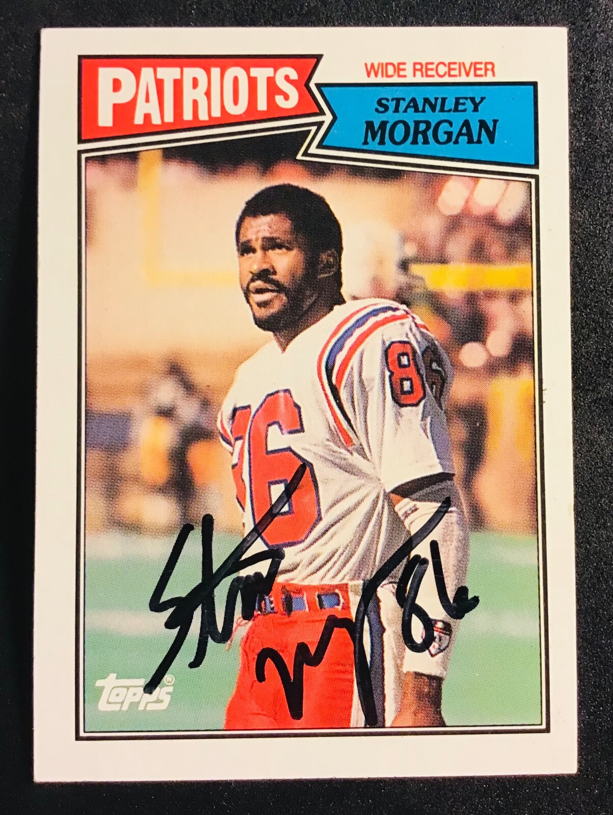 New England Patriots STANLEY MORGAN autograph signed 1987 TOPPS auto ...