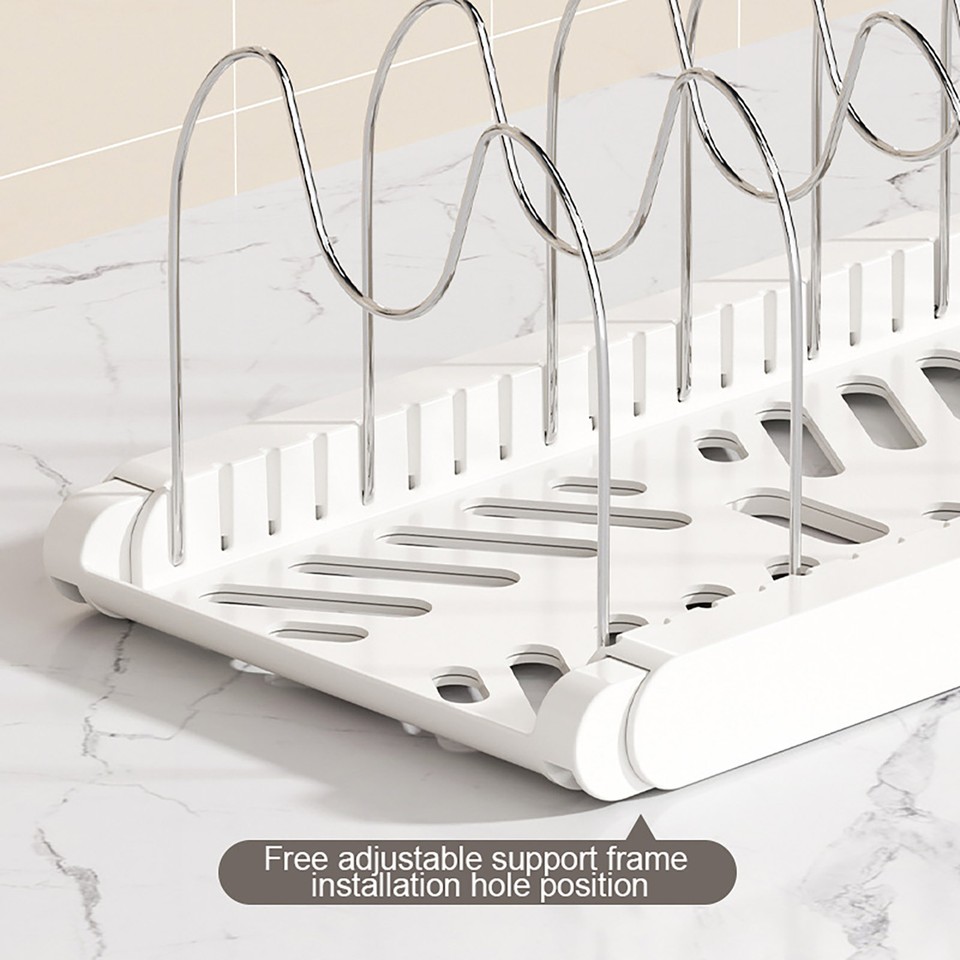 Expandable Pot Rack Shelf Pan Organizer with U-shaped Groove Design for ...