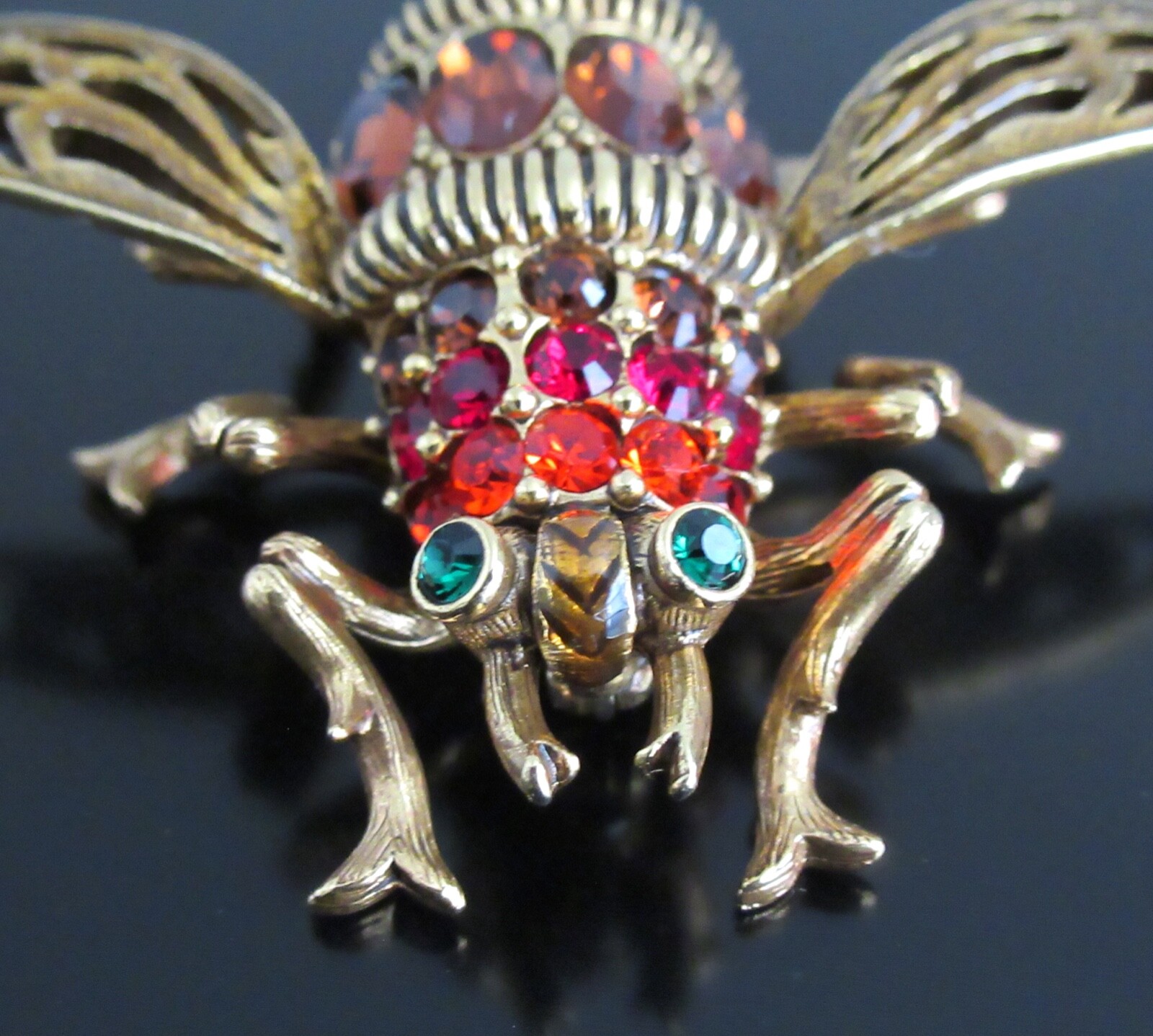 Joan Rivers Rhinestone Bumble Bee Pin Crystal Jeweled Insect Hornet ...