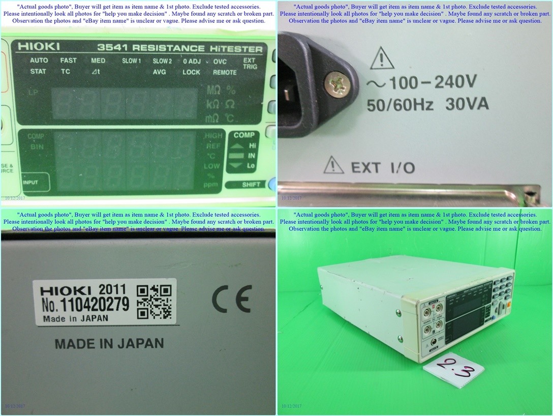 Hioki 3541, Resistance Milliohm HiTester as photo, sn:0279, dφm GG2 | eBay