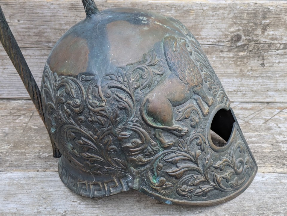 Vintage Cast Metal Lifesize Spartan Ancient Greek Warrior Serpent ...