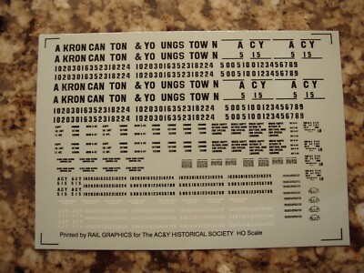 Akron, Canton, & Youngstown ACY ACF Early Covered Hopper HO Decals ...