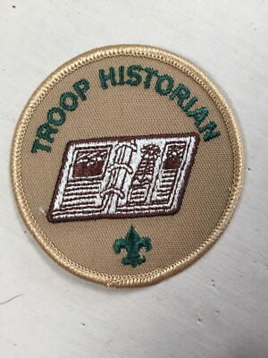 Troop Historian plastic back Youth BSA Position Patch | eBay