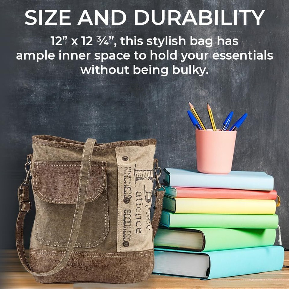 SAGEFINDS Upcycled Canvas Shoulder Bag | Earth Friendly Tote ...