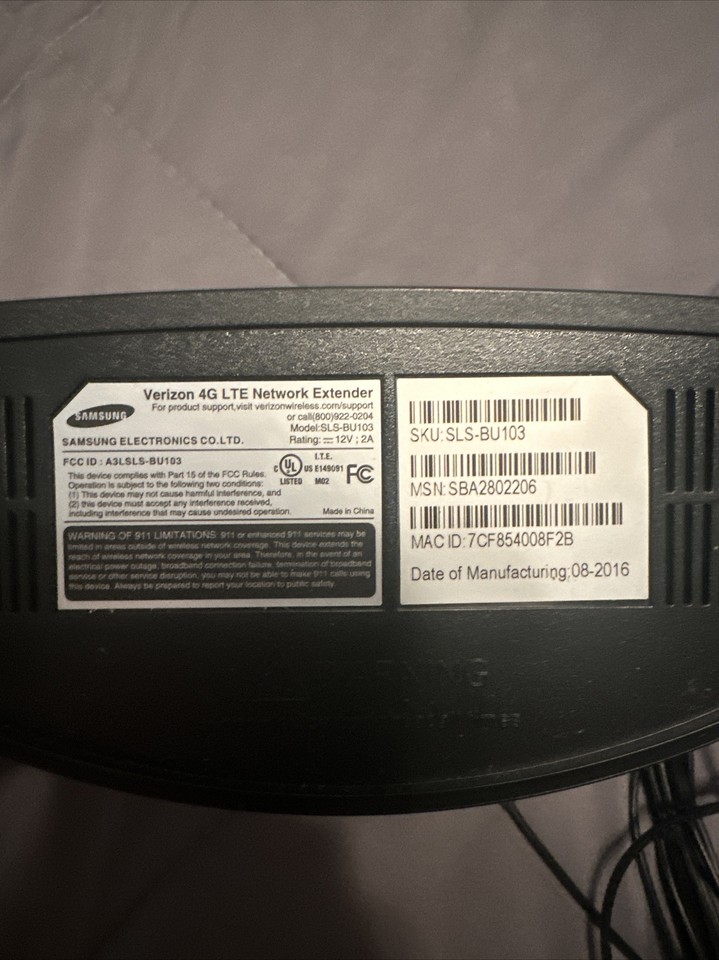 Samsung Model SLS-BU103 Verizon 4G LTE Network Extender | eBay