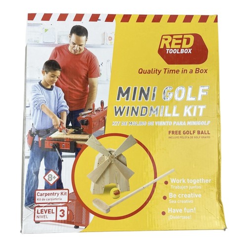 Red Toolbox Mini Golf Windmill Accessories Kit Wood Build Together New ...