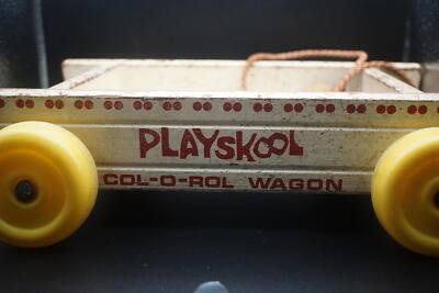 Vintage Playskool Col-O-Rol Wagon - Classic Wooden Toy | eBay