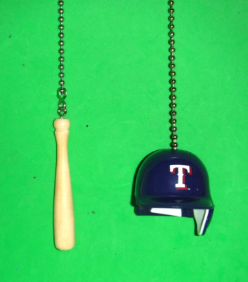 TEXAS RANGERS CEILING FAN PULL CHAIN SET HELMET AND BASEBALL BAT | eBay