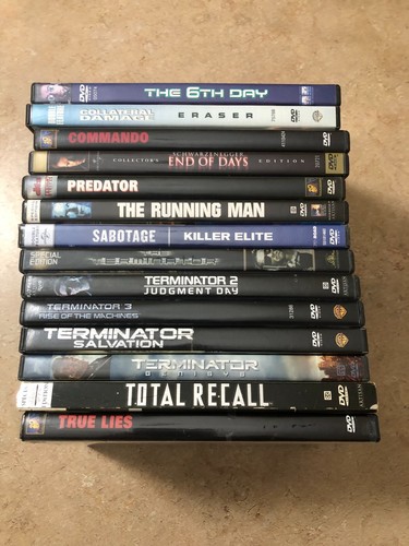 Arnold Schwarzenegger 14 DVD Lot Terminator 1-5 Total Recall Predator ...