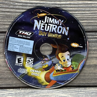 Vintage THQ 2001 Jimmy Neutron Boy Genius CD ROM Computer Game Demo ...