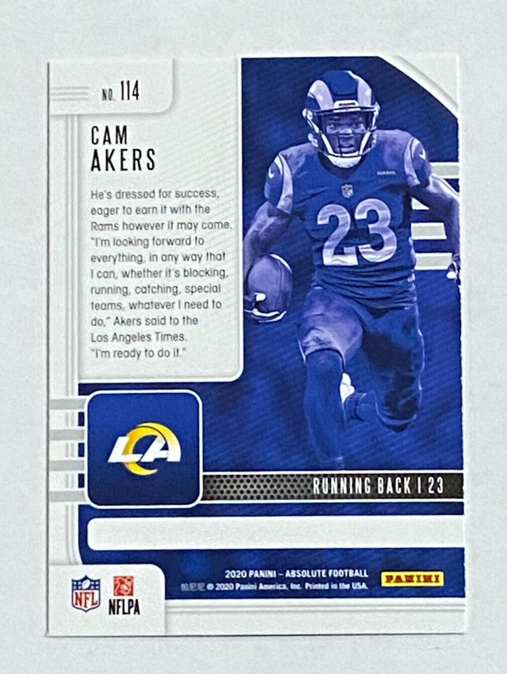 2020 Panini Absolute Rookie Card #114 Cam Akers Los Angeles Rams | eBay