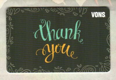 VONS Thank You 2018 Gift Card ( $0 ) | eBay