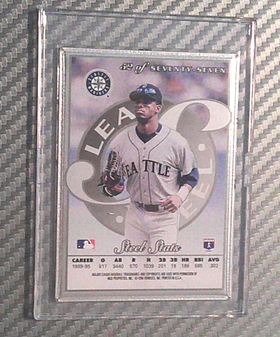 1996 DONRUSS LEAF KEN GRIFFEY JR. STEEL STATS WITH PROTECTIVE FILM 52/ ...