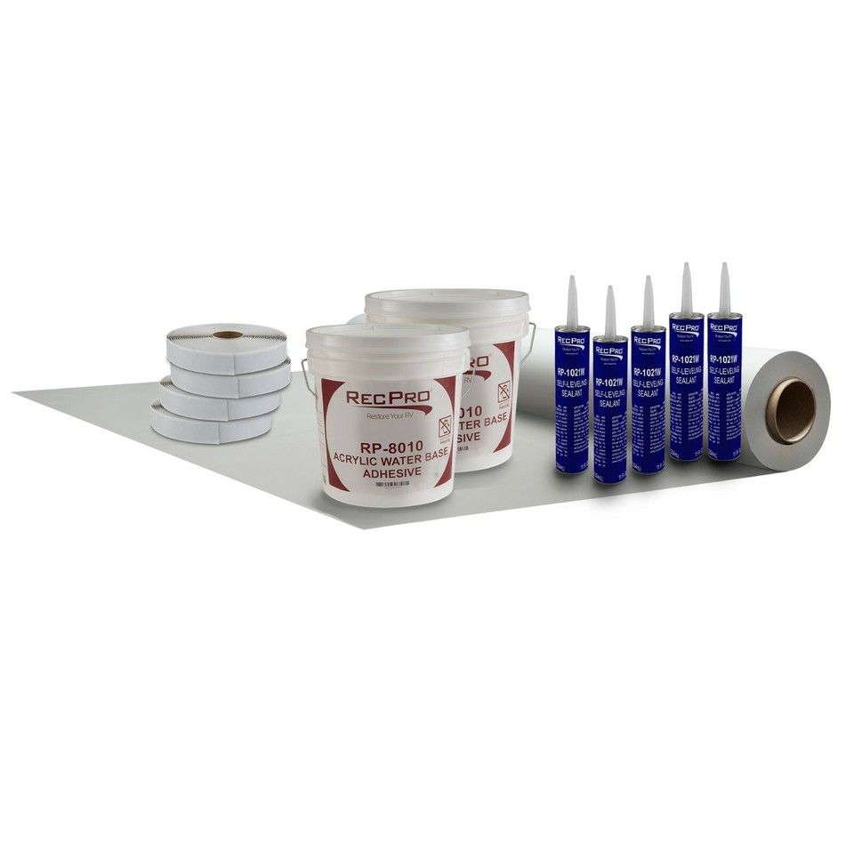 40Ft RecPro Extreme Duty PVC RV Rubber Roof Kit 8.5Ft Wide Camper ...