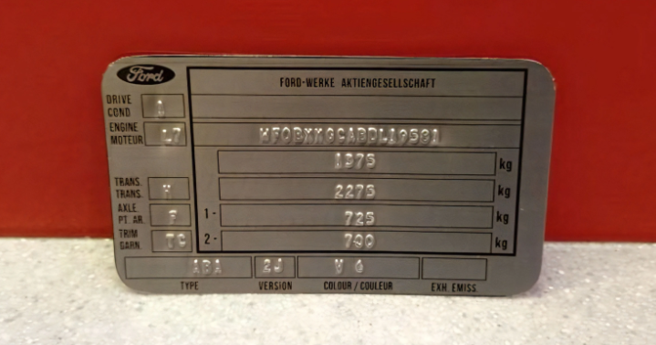 FORD embossed vin plate | eBay