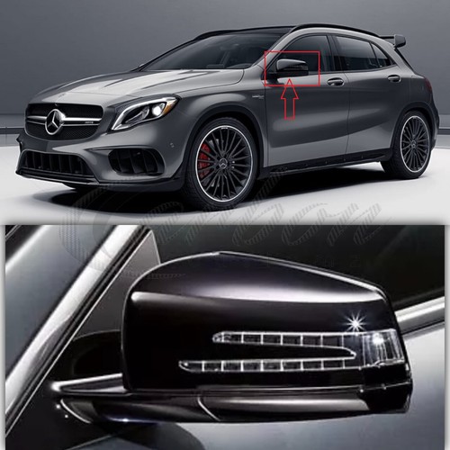 New Genuine Mercedes GLA-Class Gloss Black Wing Mirror Covers With ...
