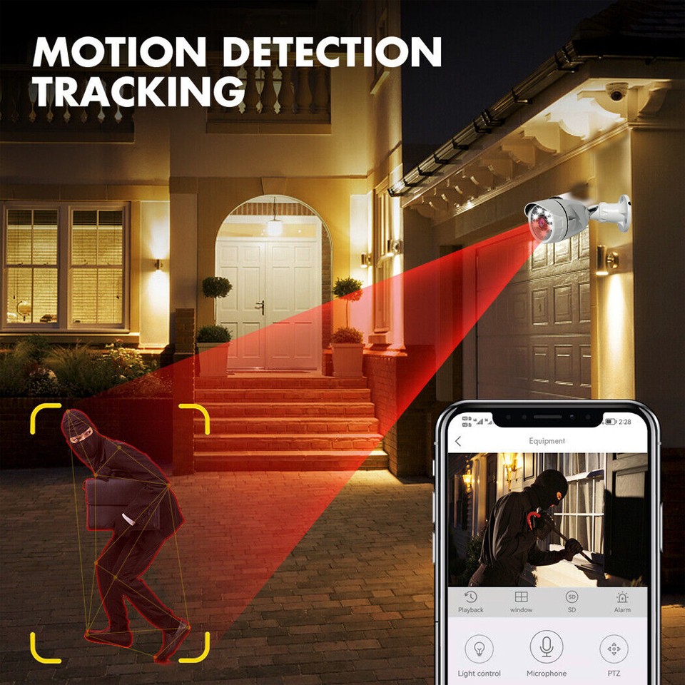 8CH H.265+ 5MP Lite DVR 1080P HD Outdoor CCTV Home Security Camera ...