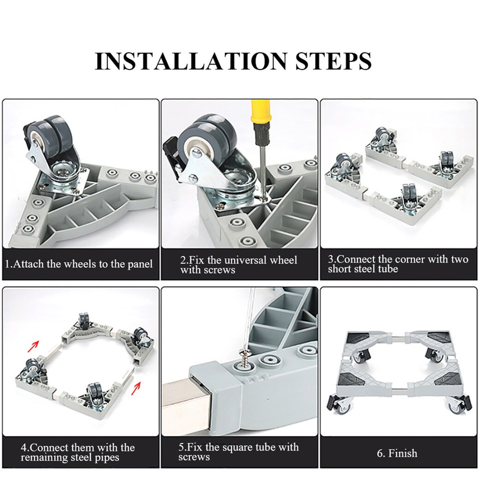 Universal Washing Machine Stand Appliance Roller Wheels Trolley Heavy ...
