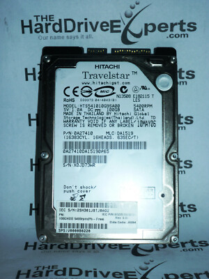 Hitachi 0A27410 HTS541010G9SA00 MLC: DA1519 100gb 5400rpm SATA Hard ...