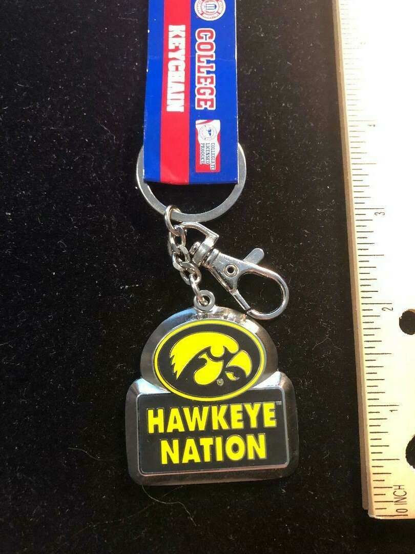 Iowa "Hawkeye Nation" Heavyweight Keychain Team Logo Key Ring - NEW ...