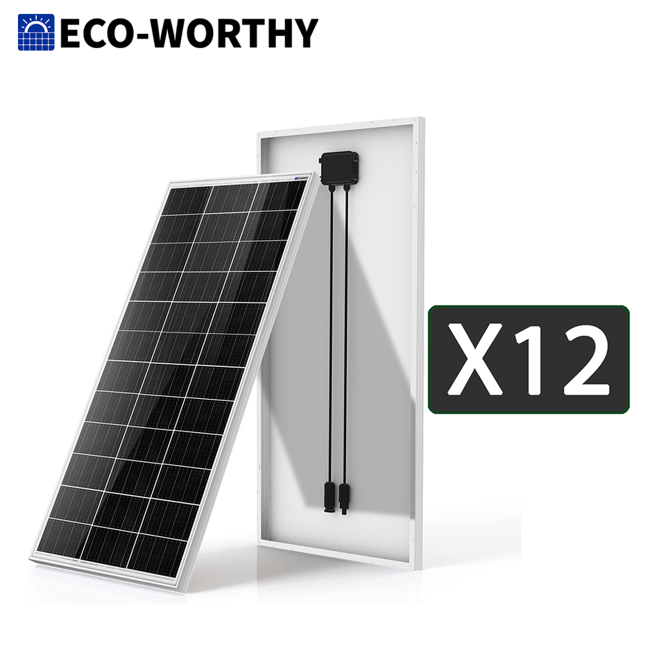 ECO-WORTHY 100W 200W 400W 1000W Watt Solar Panel Mono PV Home RV Off ...