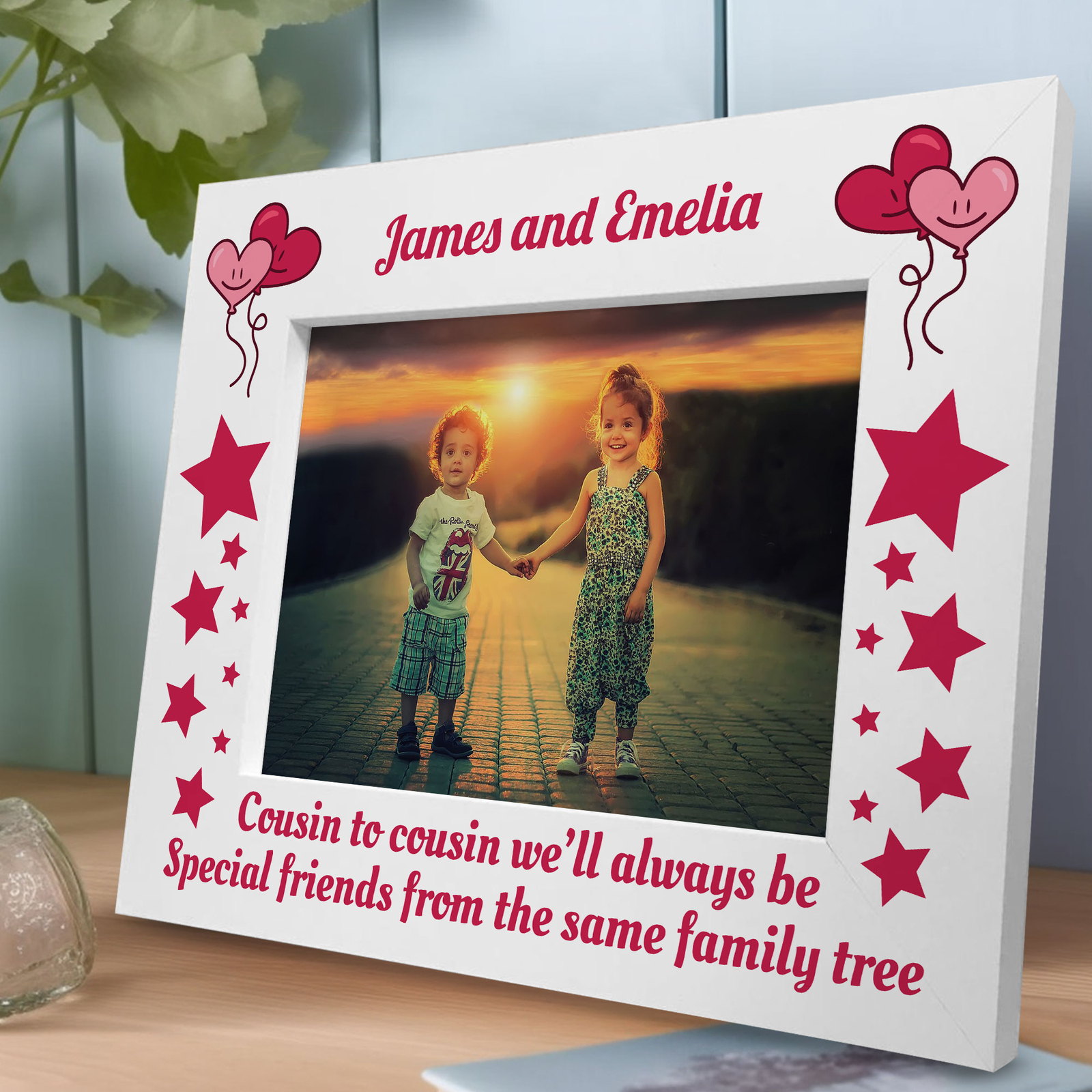 Personalised Cousins Photo Frame Wood Cousin Birthday Gifts Novelty ...