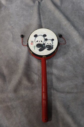 Vintage Panda Bears Hand Bell Plastic Chinese Rattle Drum Spin Toy | eBay
