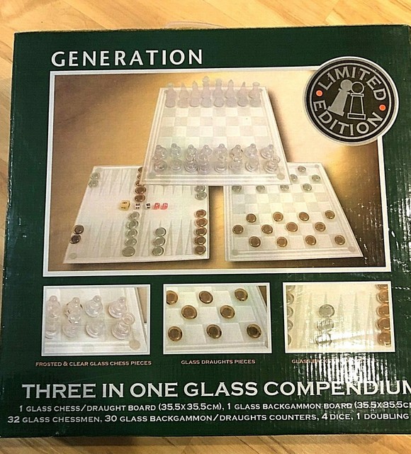 Generation Glass Checkers Pieces Limited Edition Three in One Glass ...