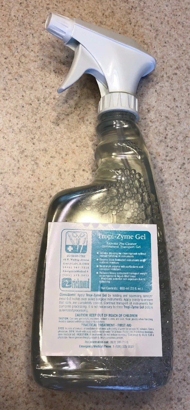 Tropi-Zyme Enzyme Pre Cleaner INSTRUMENT TRANSPORT GEL 22 oz SPRAY ...