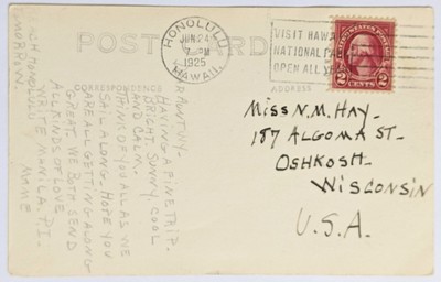 USAT, "Thomas,"/Dependents, Honolulu, HIT--Oshkosh, WI/2-C. on PC of ...