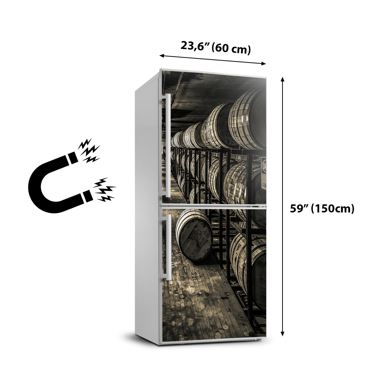 Magnet Sticker Refrigerator removable Architecture Bourbon barrels | eBay